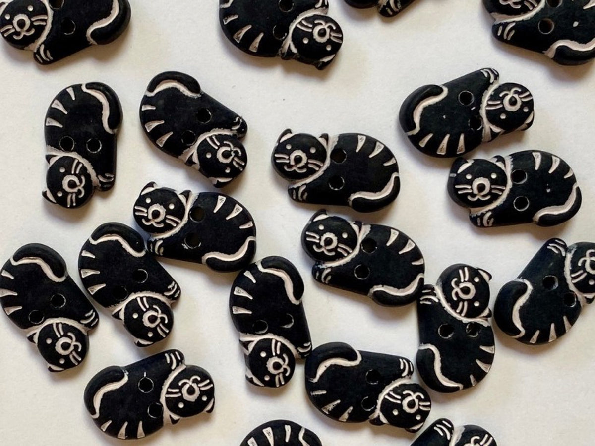 Black Cat Buttons | Textile Garden – Isadora Popper